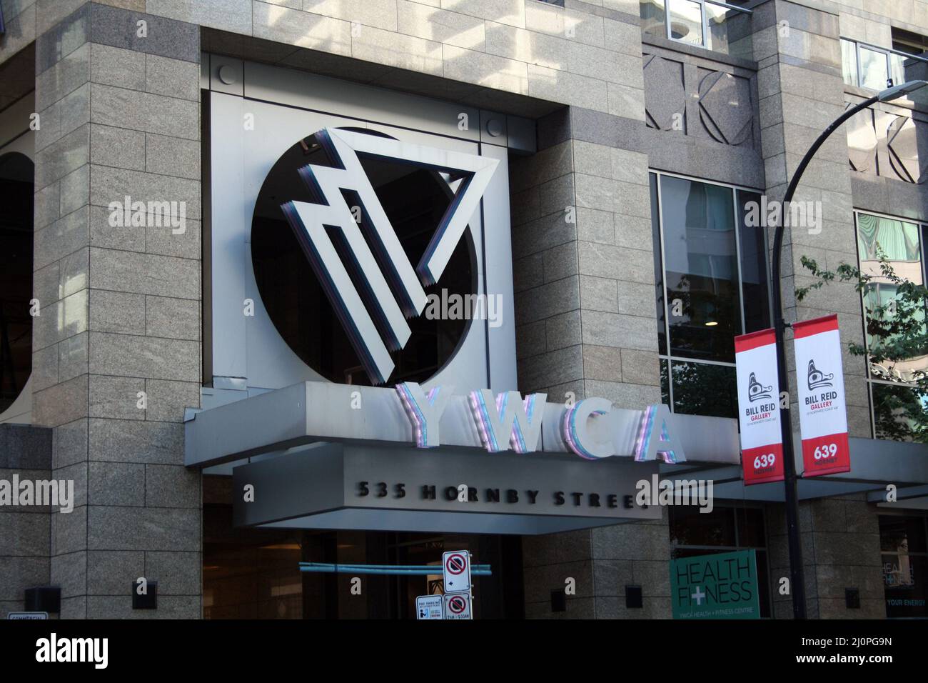YMCA signage in the street of Vancouver Stock Photo - Alamy