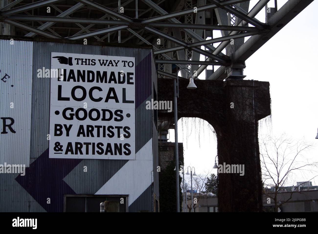 Signage of handmade local goods in Vancouver Stock Photo - Alamy