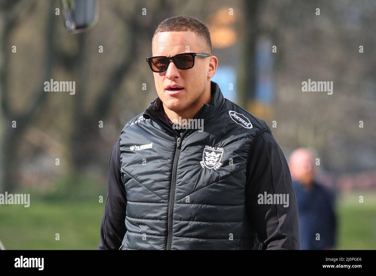 Kane Evans (16) of Hull FC arrives at the MKM Stadium Stock Photo - Alamy