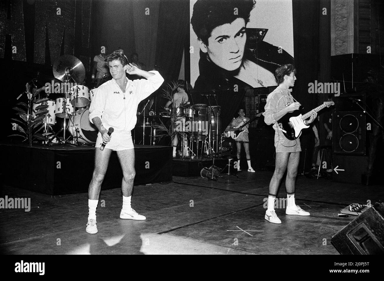 New pop sensation Wham! pictured in concert in Aberdeen, Scotland. This ...