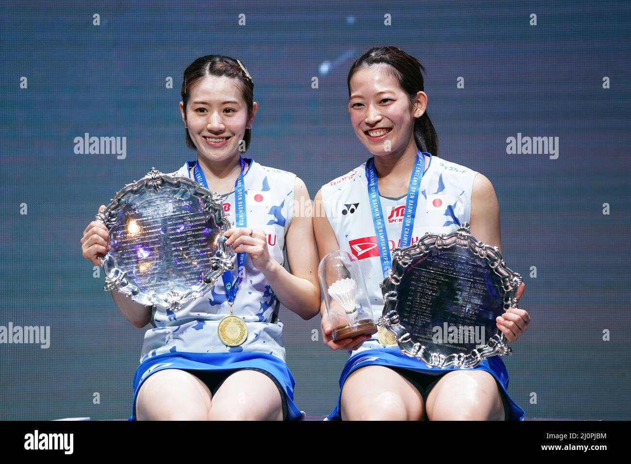 Japan's Nami Matsuyama (right) and Chiharu Shida after their Women's Doubles Final against China ...