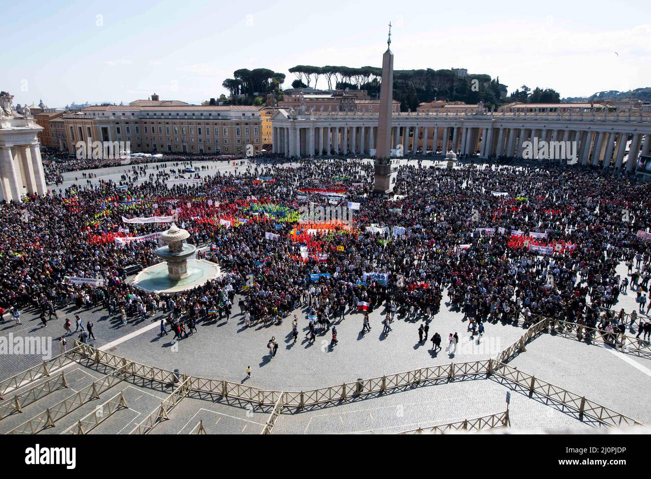 Italy, Rome, Vatican, 2022/03/20.Pope Francis adresses the crowd from ...