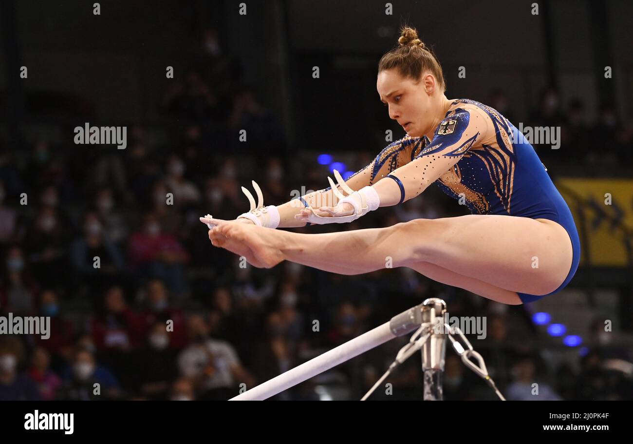 20 March 2022, Baden-Wuerttemberg, Stuttgart: Gymnastics, DTB Cup ...
