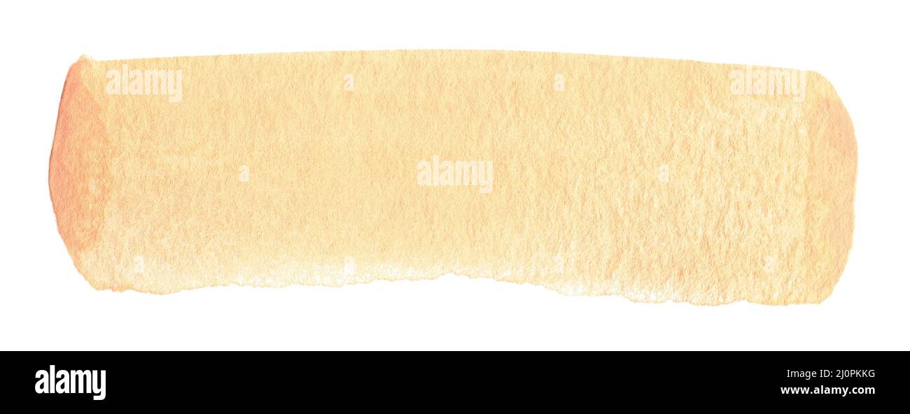 Beige watercolor shape. Watercolor hand drawn brush strokes isolated on ...