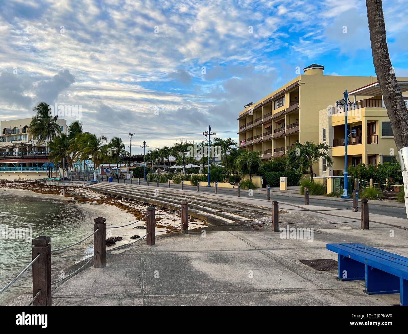 Beautiful view of a pier front in St. Lawrence gap in Barbados Stock ...