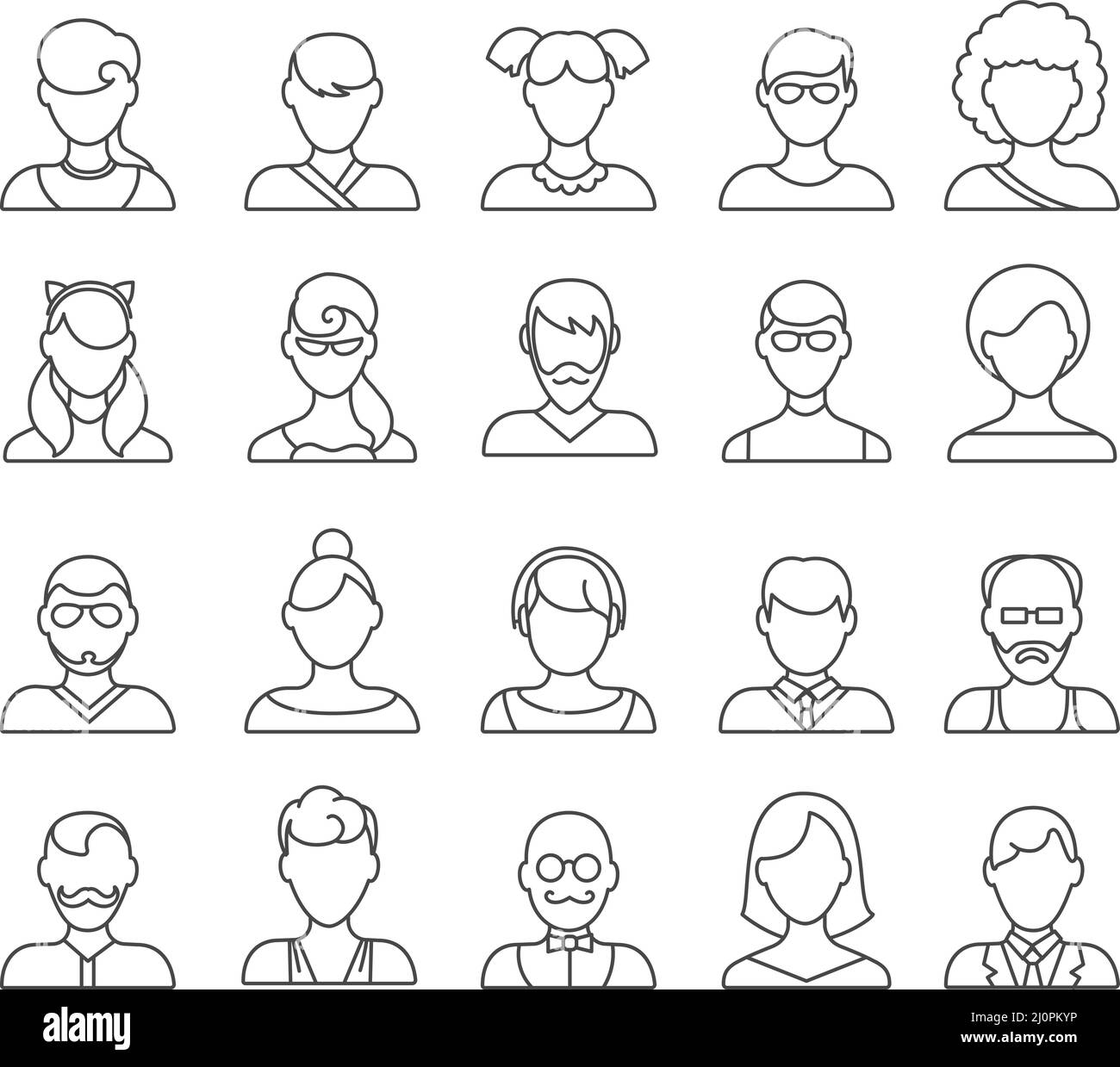 Infographic face line avatars Stock Vector Image & Art - Alamy