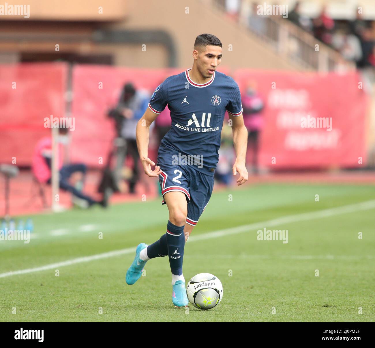 Achraf Hakimi of Paris Saint-Germain during the French championship ...