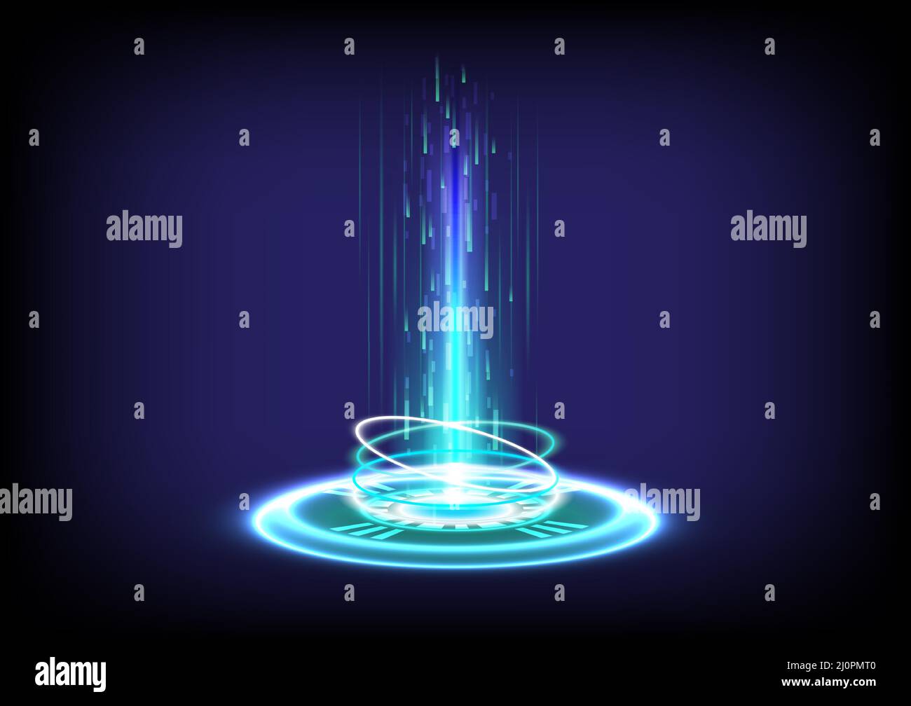 Circle teleport podium. Portal and hologram science futuristic stage ...