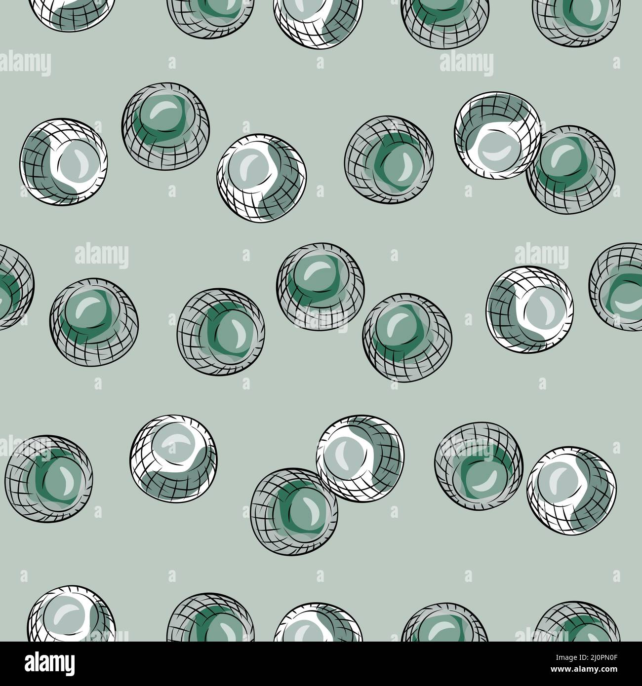 Glass balls seamless pattern. Decorative shapes background. Repeated ...