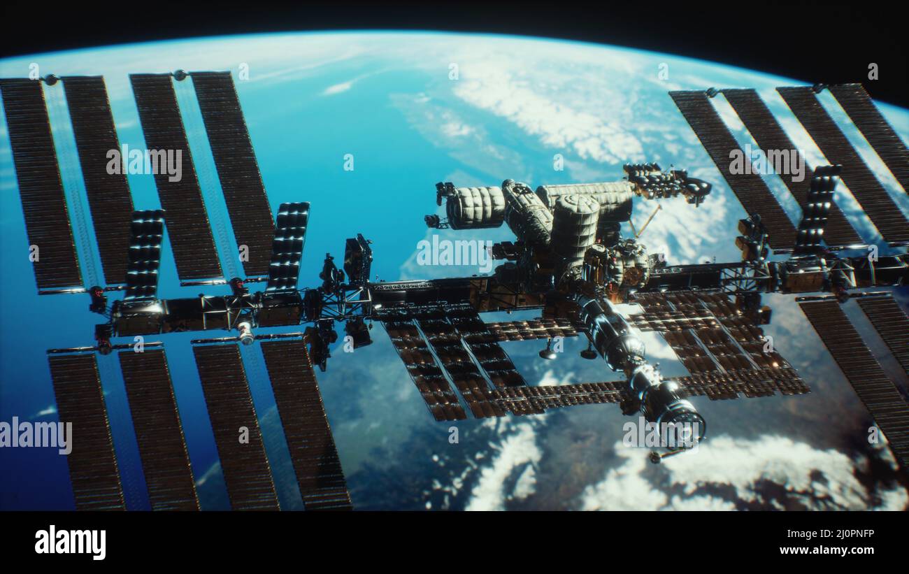 International Space Station. Elements of this image furnished by NASA ...