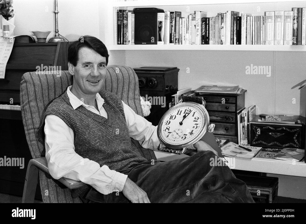 Actor and writer Michael Palin in his study at home. 7th November 1984 ...