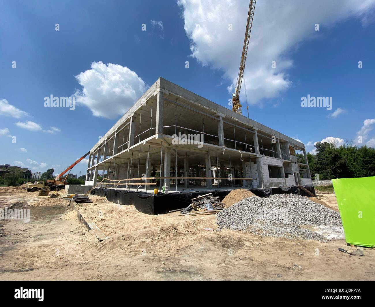 Construction of a public building. Construction process Stock Photo - Alamy