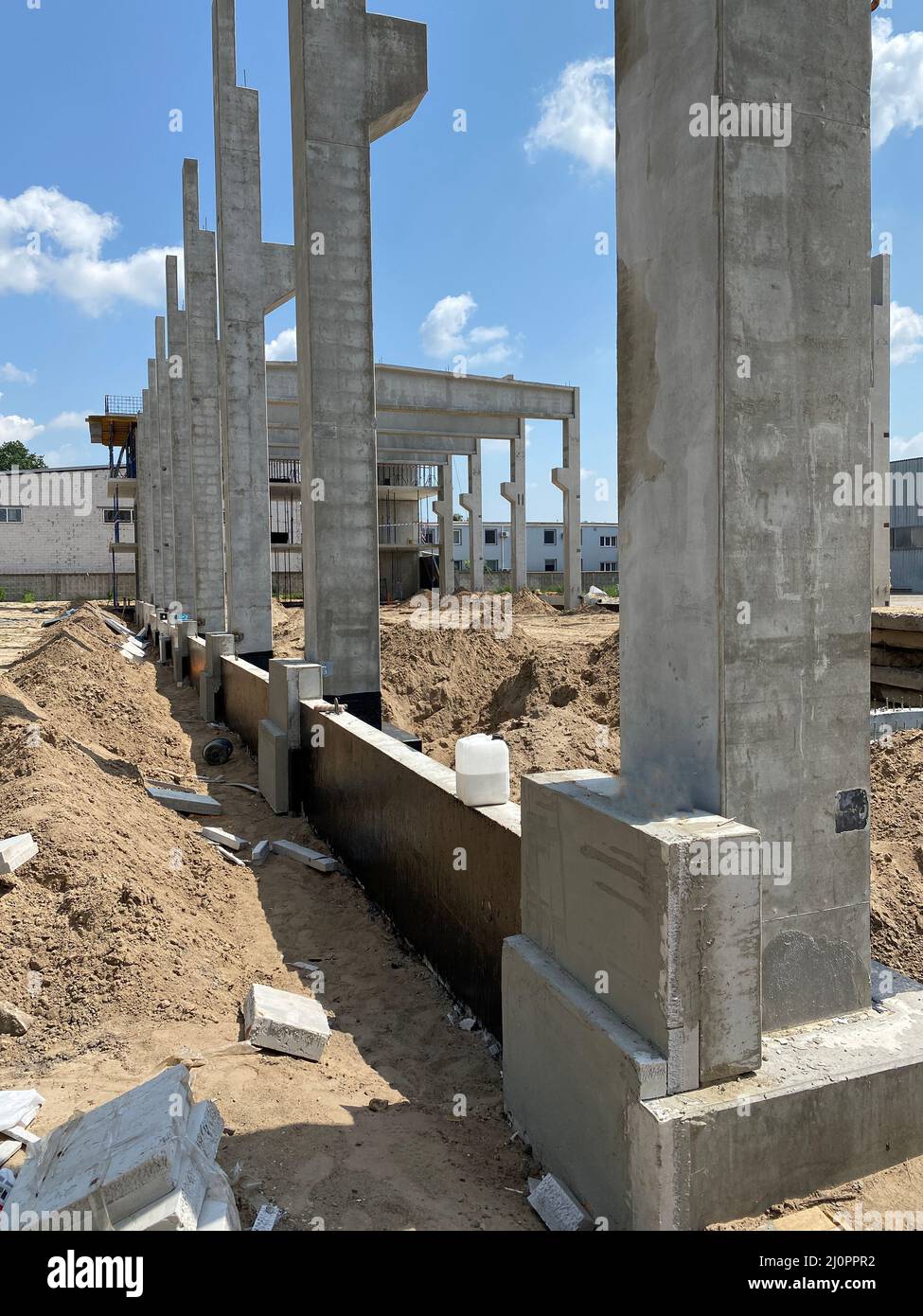 Details of precast concrete structures of a public building Stock Photo ...