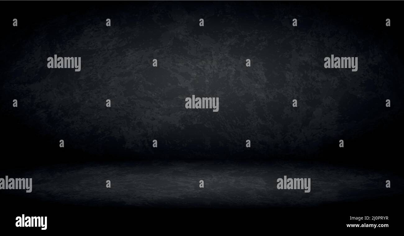 Black wall in dark studio, web background template - Vector ...