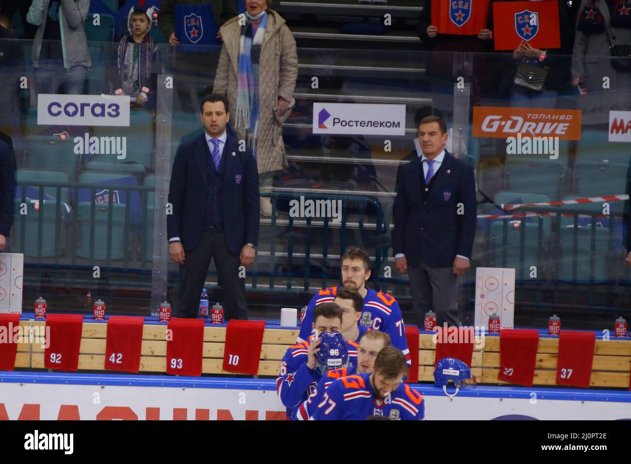 Saint Petersburg, Russia - 20 March 2022: Hockey, KHL 2021-22, Gagarin ...