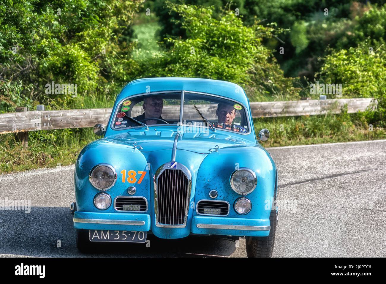 Talbot-Lago T 26 GS Berlinette 1950 old racing car in rally Mille ...