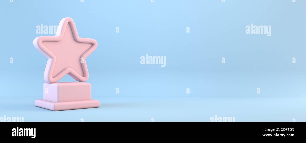 Pink star trophy 3D Stock Photo - Alamy