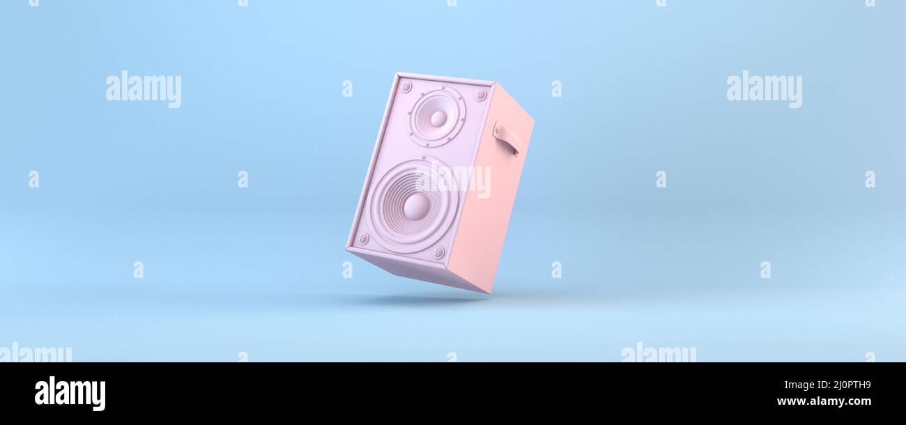 Pink music speakers 3D Stock Photo - Alamy