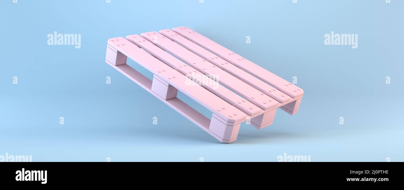 Pink wooden pallet 3D Stock Photo - Alamy