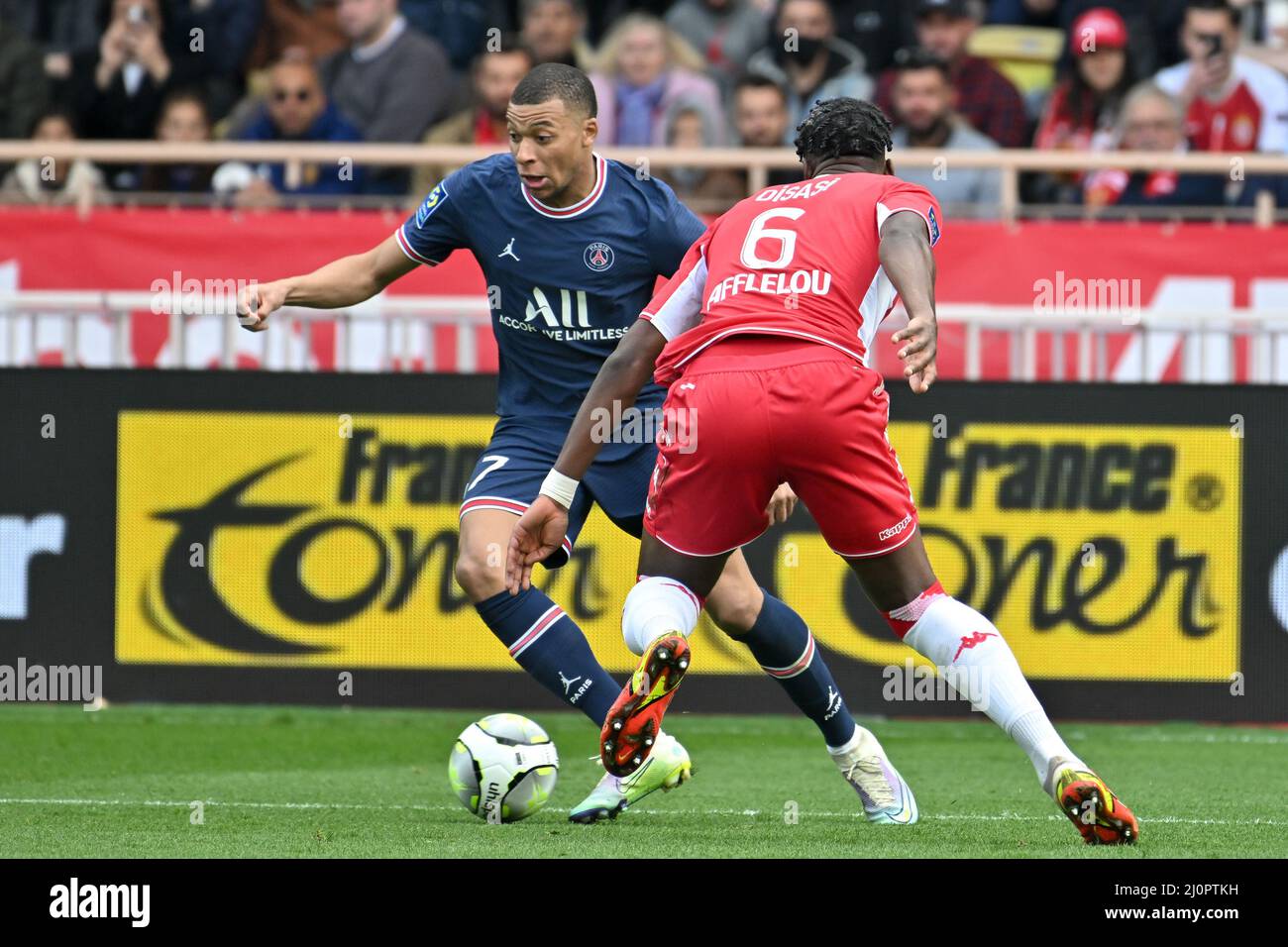 Kylian Mbappe - AS Monaco vs PSG in Monaco, on march 20, 2022. (Photo ...