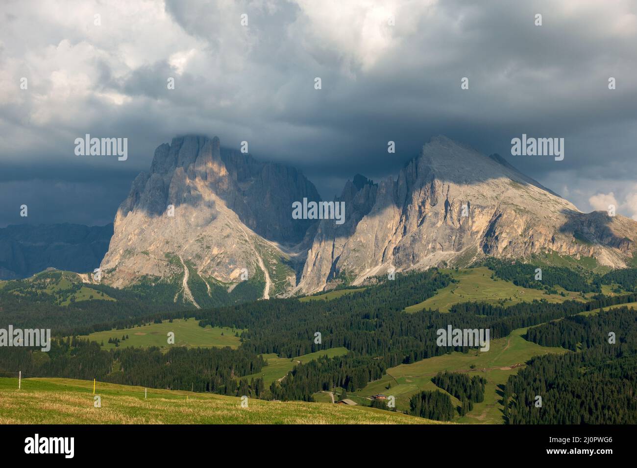 View over the Alpe di Siusi. ( Seiser Alm Stock Photo - Alamy