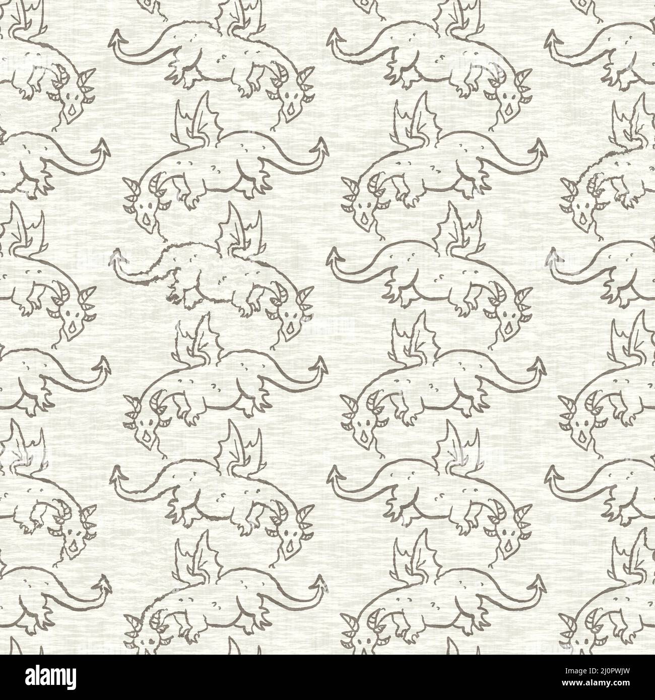 Dragon linen effect texture pattern. Seamless woven mythical reptile ...