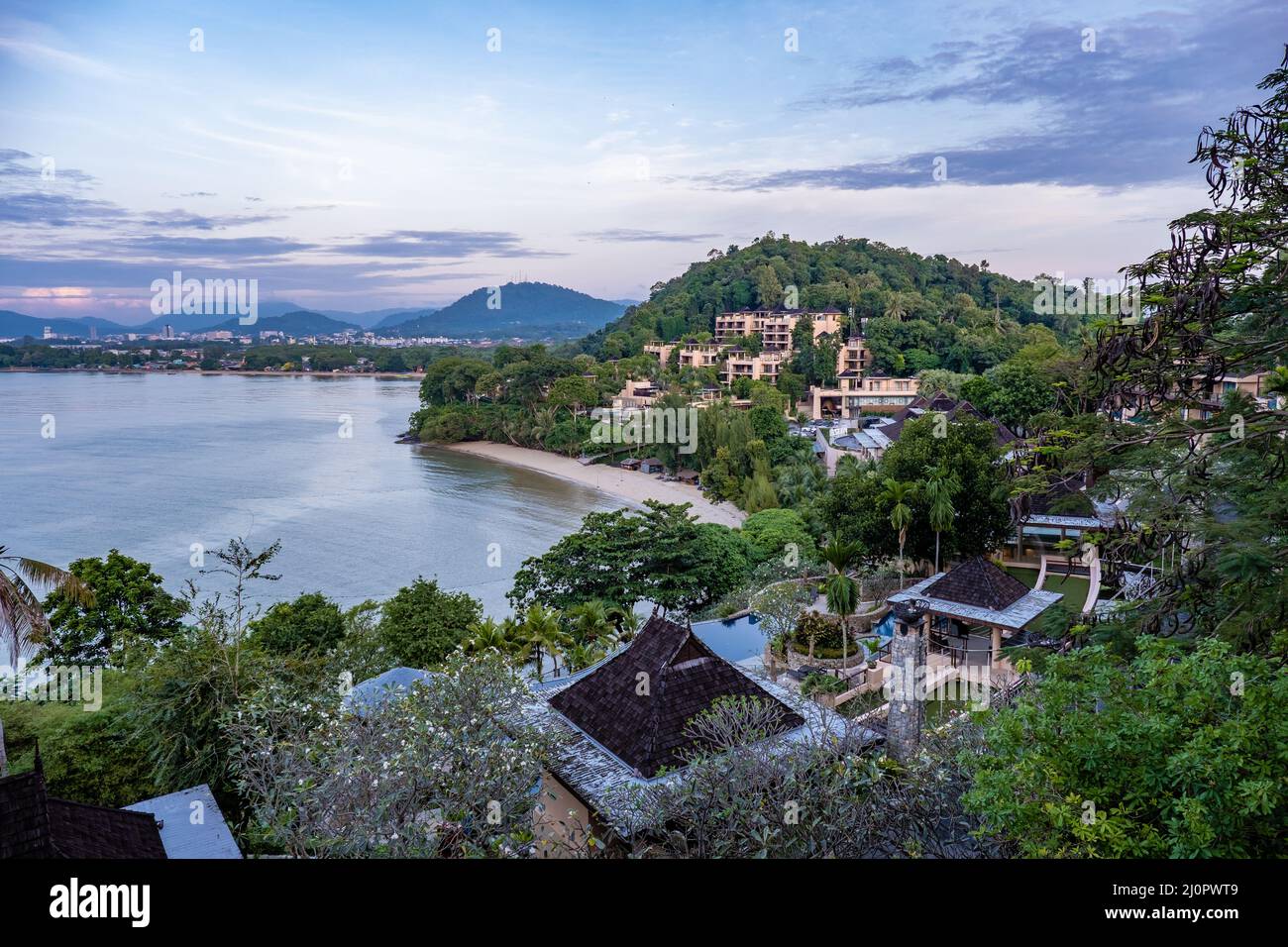 Phuket Thailand, luxury resort Westin Siray Bay with huge pool looking ...