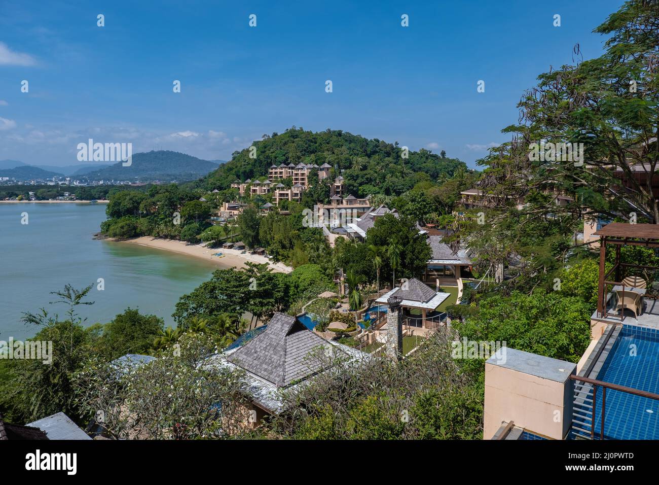 Phuket Thailand, luxury resort Westin Siray Bay with huge pool looking ...