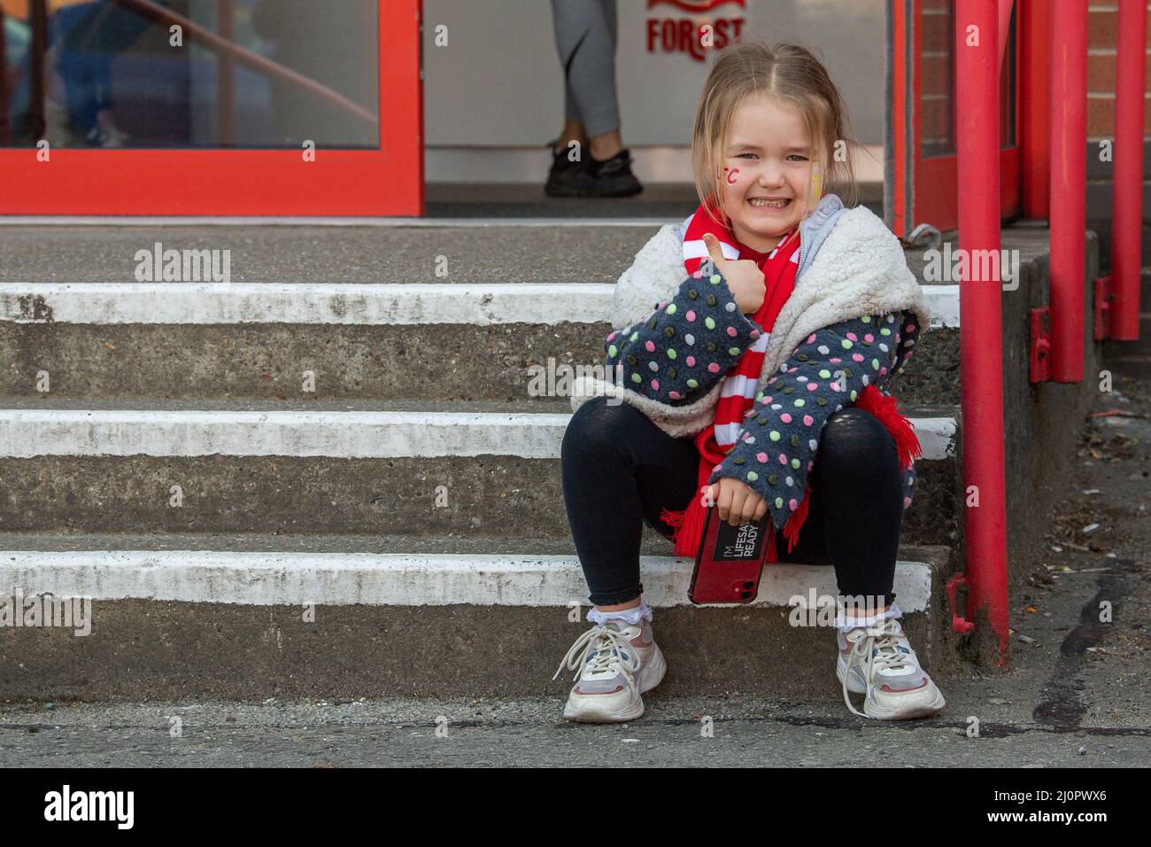 A young forest fan arrives at The City Ground Stock Photo - Alamy