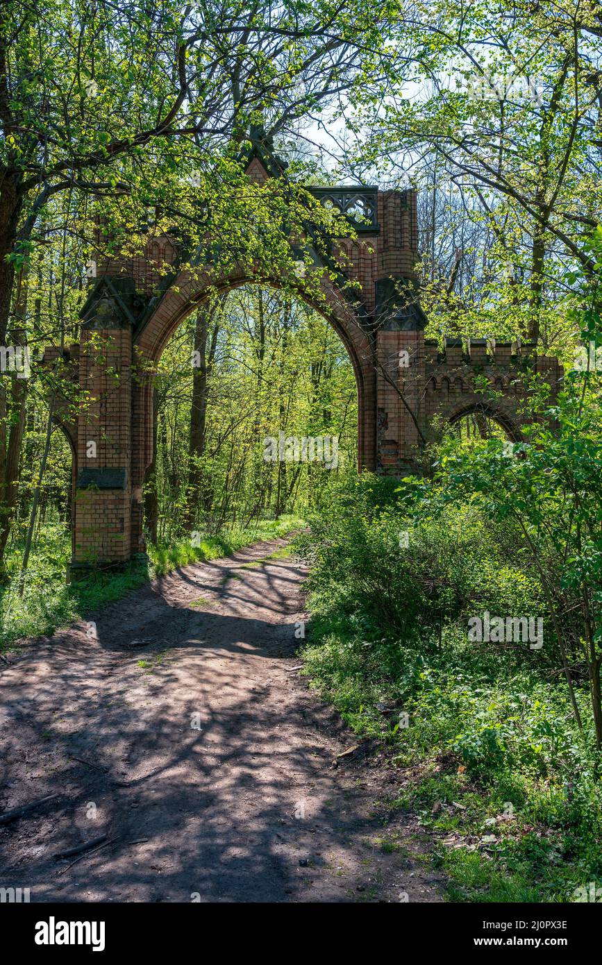 Gate to the park of the castle Koppitz Stock Photo - Alamy
