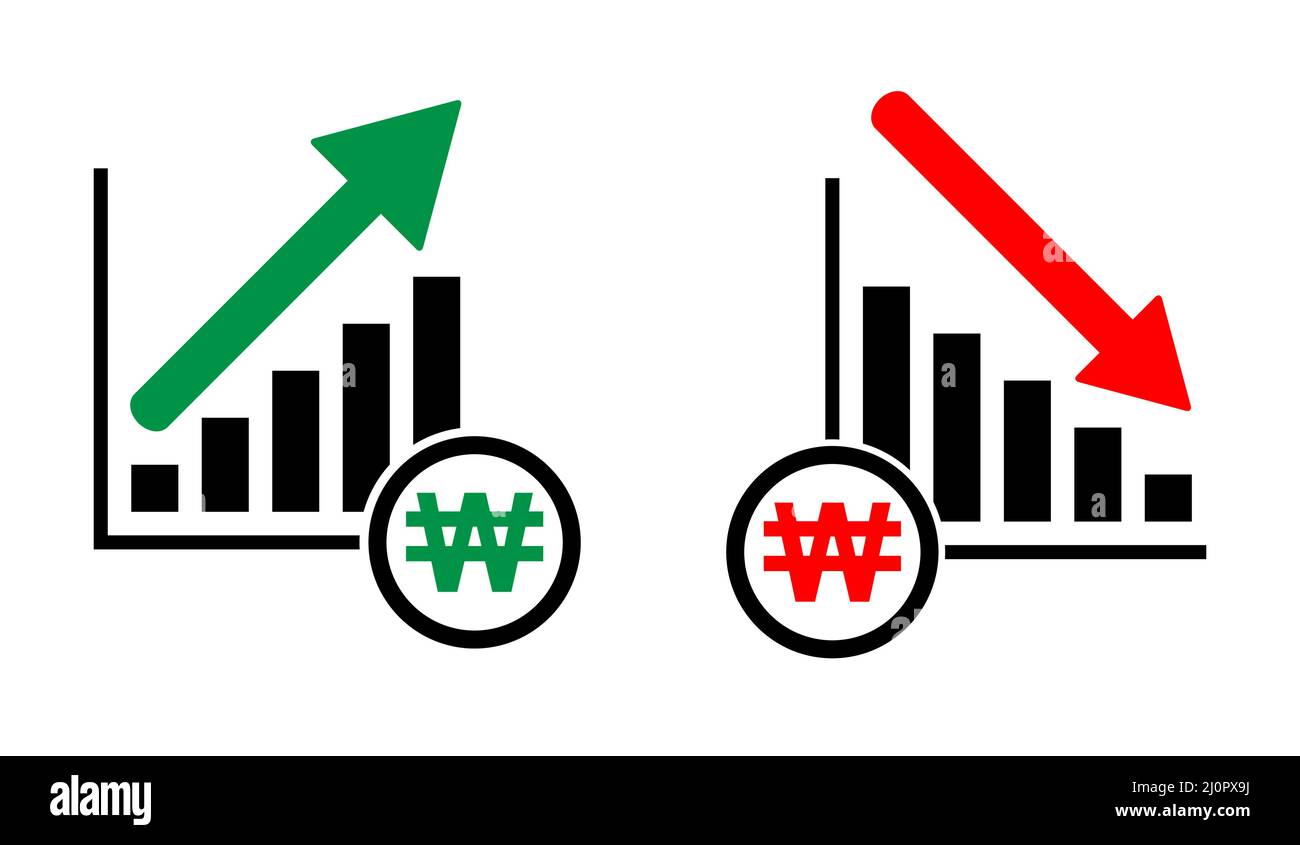 Set of income and growing economic symbol, money flat modern icon ...
