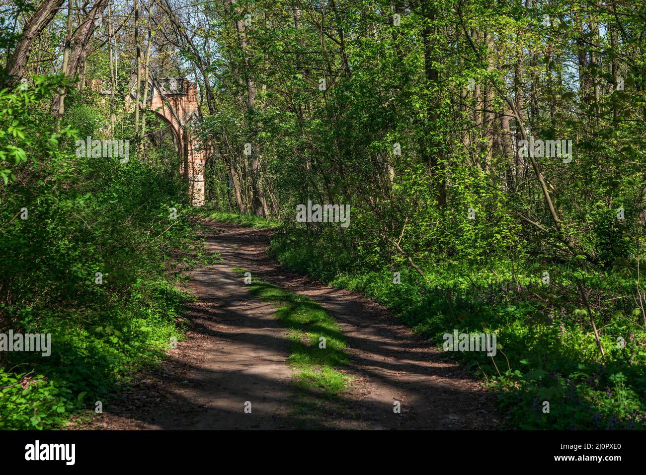 Gate to the park of the castle Koppitz Stock Photo - Alamy
