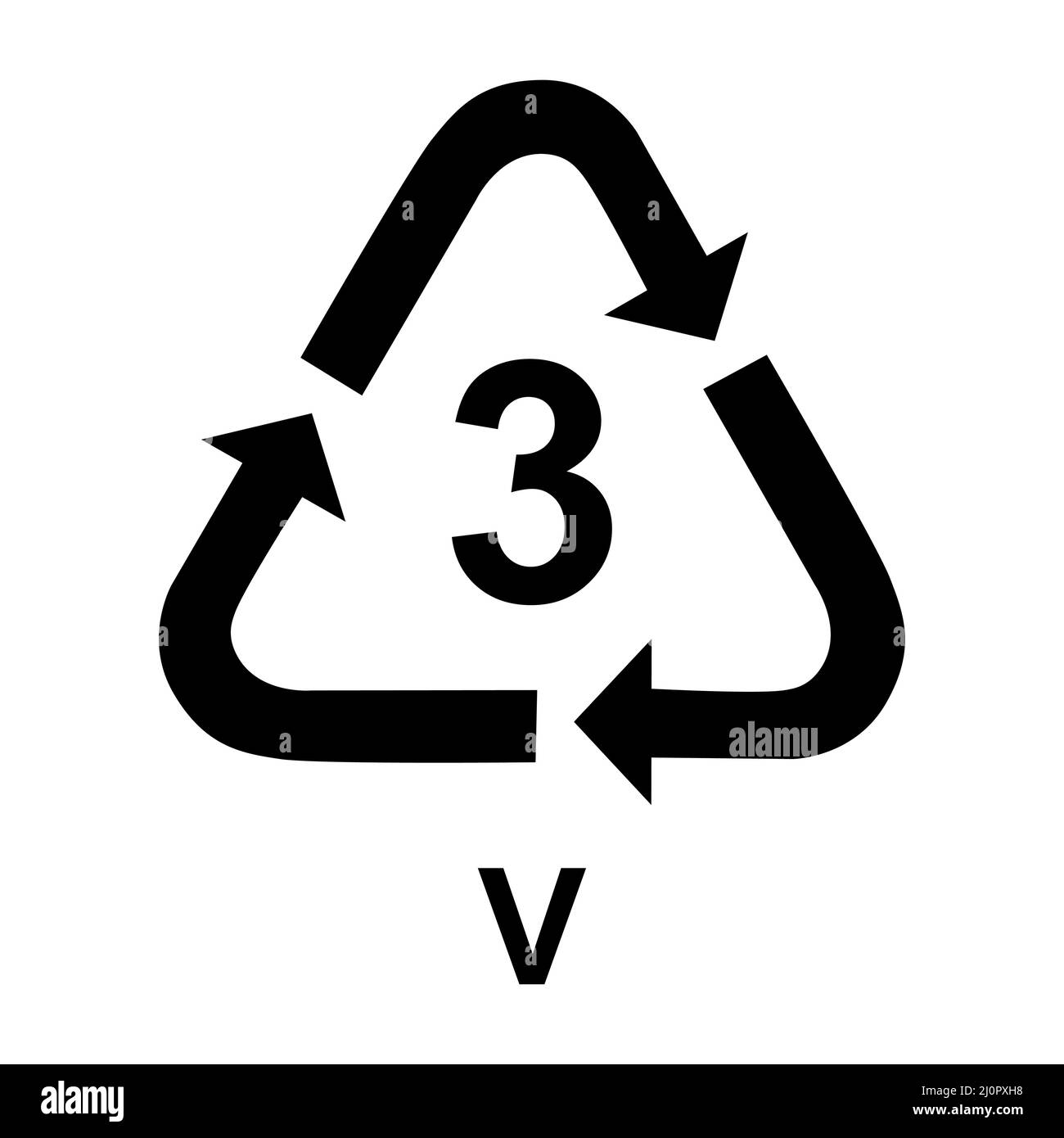 Plastic symbol, ecology recycling sign isolated on white background ...