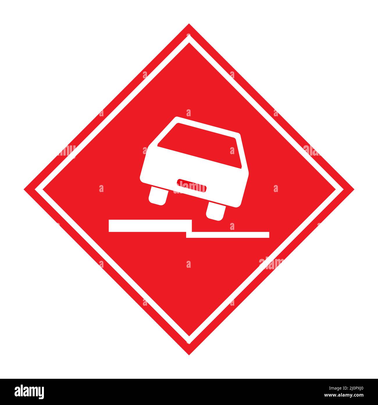 Road danger car icon, traffic street caution sign, roadsign vector ...