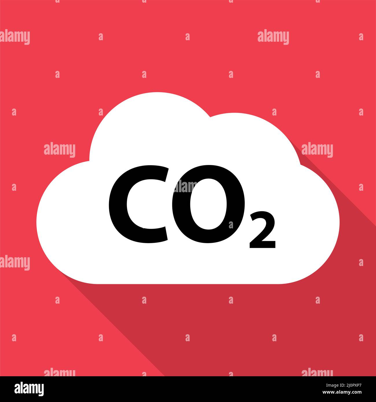 CO2 reduce cloud icon shadow, clean global emission, environment eco ...