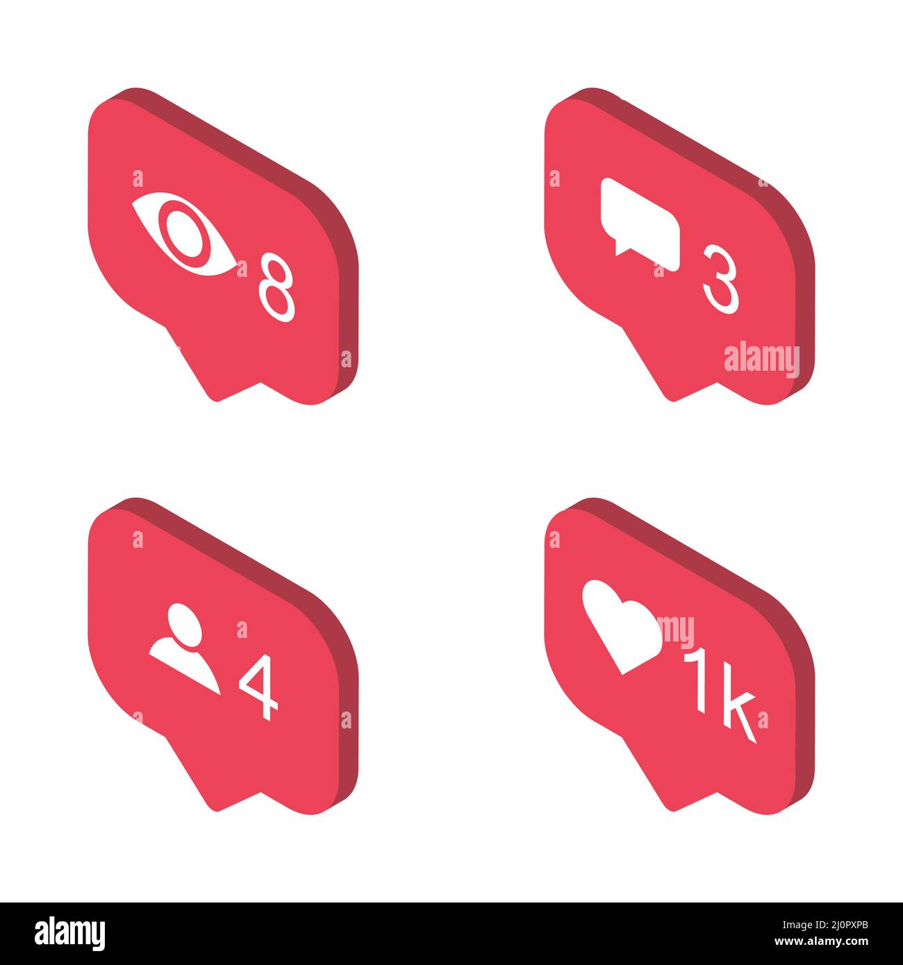 Follower isometric notification symbol for application instagram. Web ...