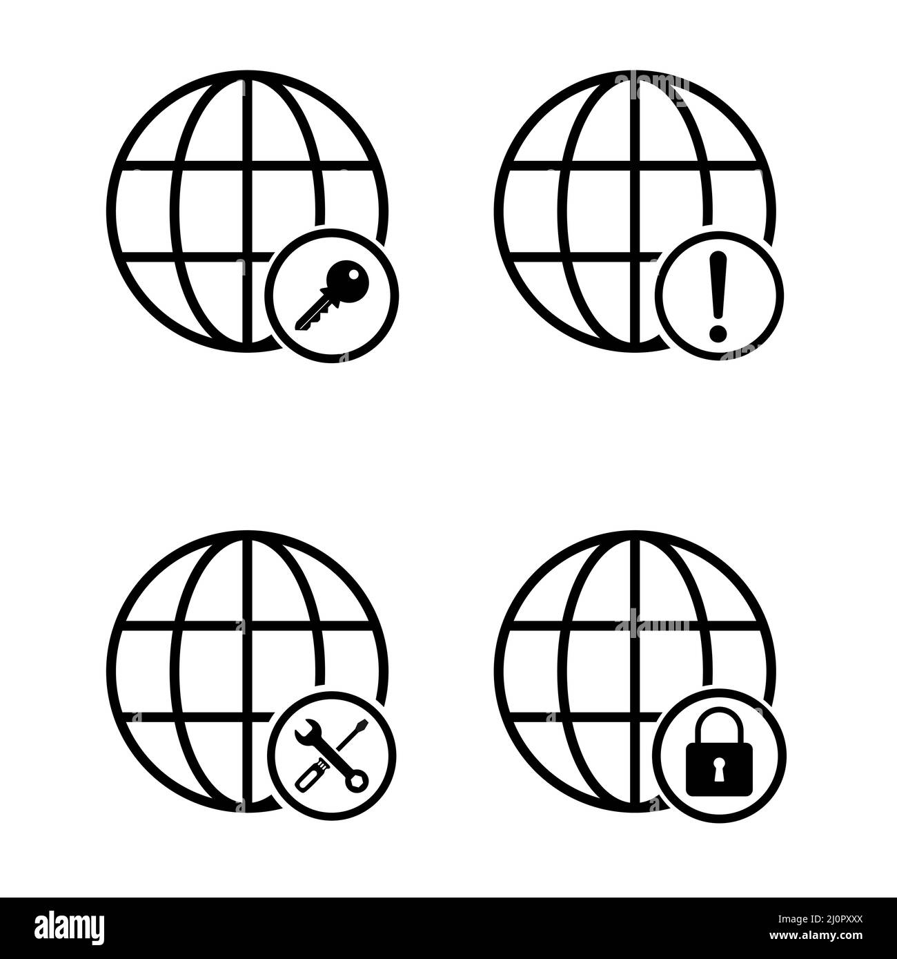 WWW world wide web set site symbol, Internet collection icon, website ...