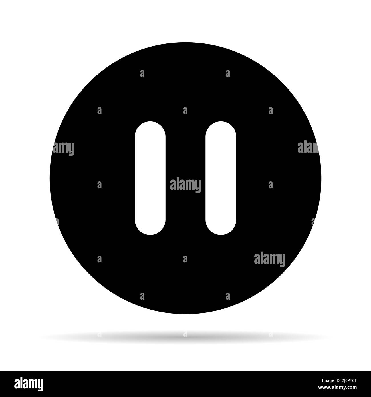 Stop and pause icon with shadow, interface media button, internet ...