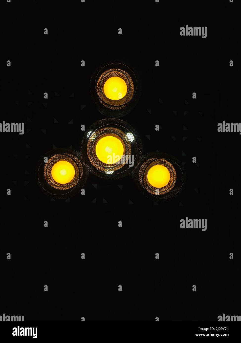 yellow light in bangladeshi restaurant Stock Photo - Alamy