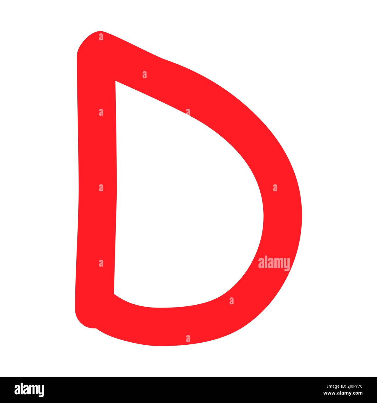 Grade result D . Hand drawn icon in red color. Test exam mark report ...