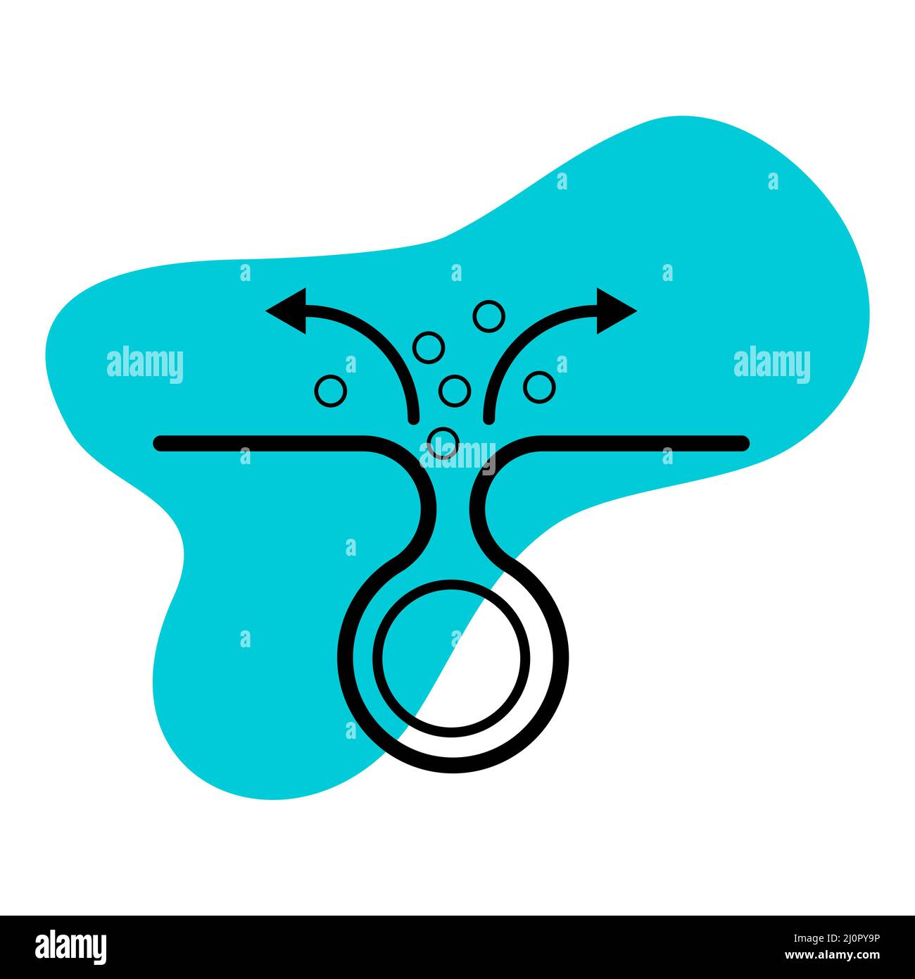 Cleaning pore icon, blackhead dermatology skin problem, acne skincare ...