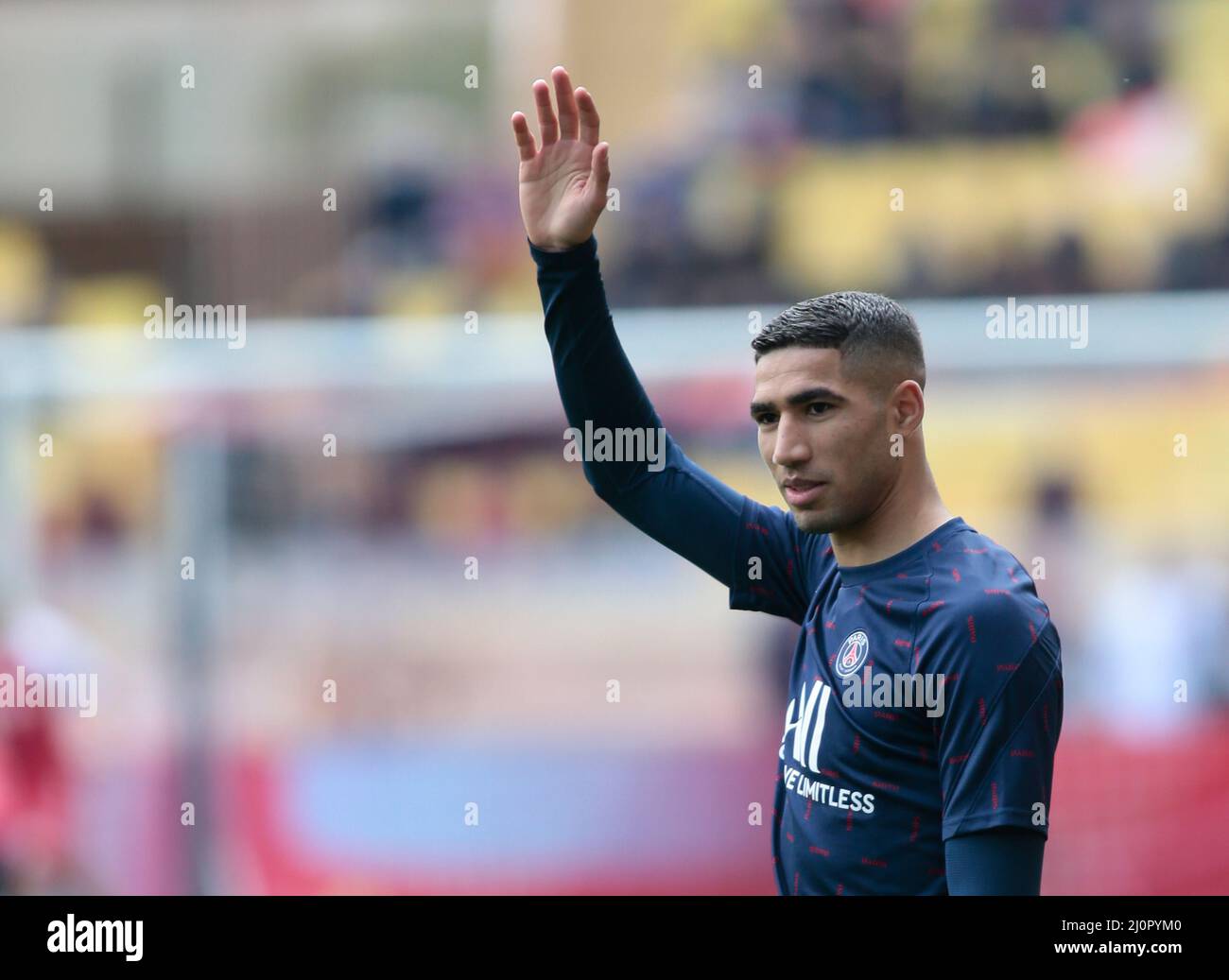 Achraf Hakimi of Paris Saint-Germain during the French championship ...