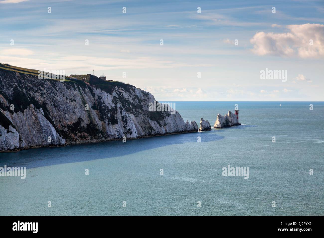 View of the Needles Isle of Wight Stock Photo - Alamy