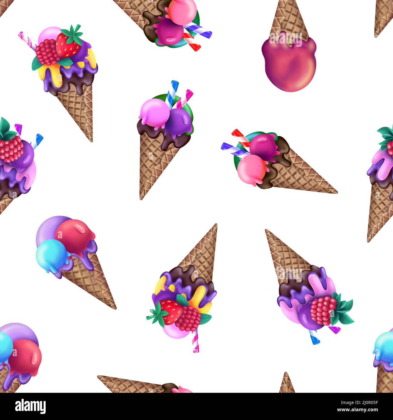 Ice cream repeating pattern hi-res stock photography and images - Alamy