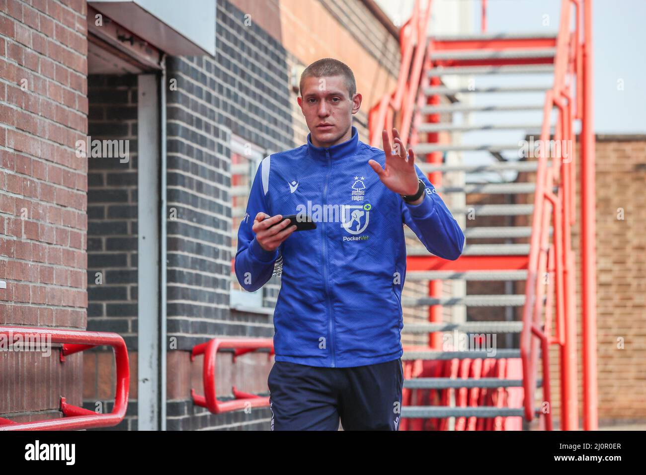 Ethan Horvath #1 of Nottingham Forest arrives at the City Ground Stock ...