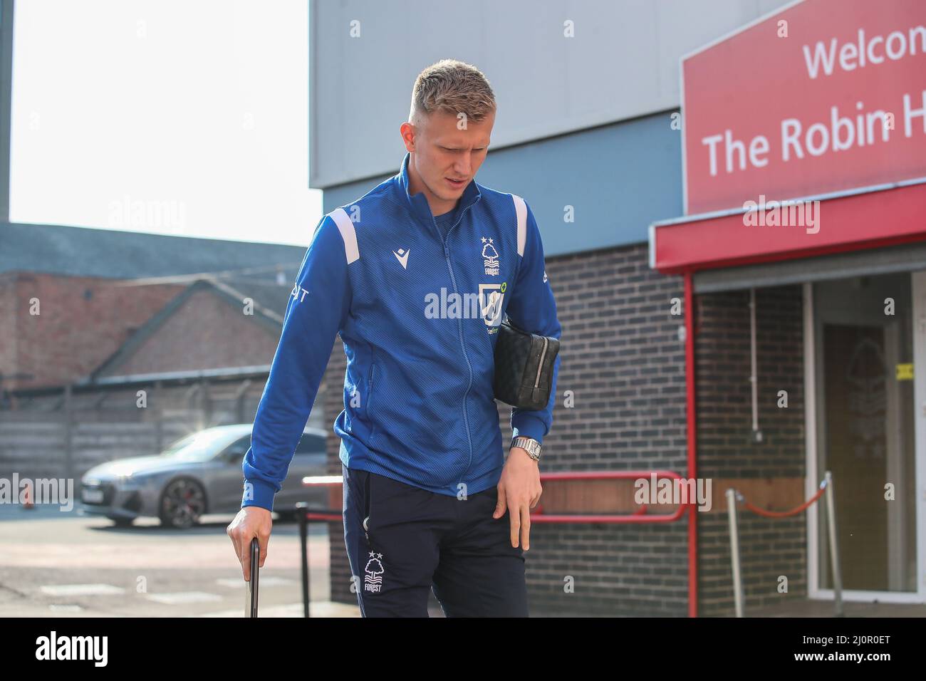 Sam Surridge #16 of Nottingham Forest arrives at the City Ground Stock ...