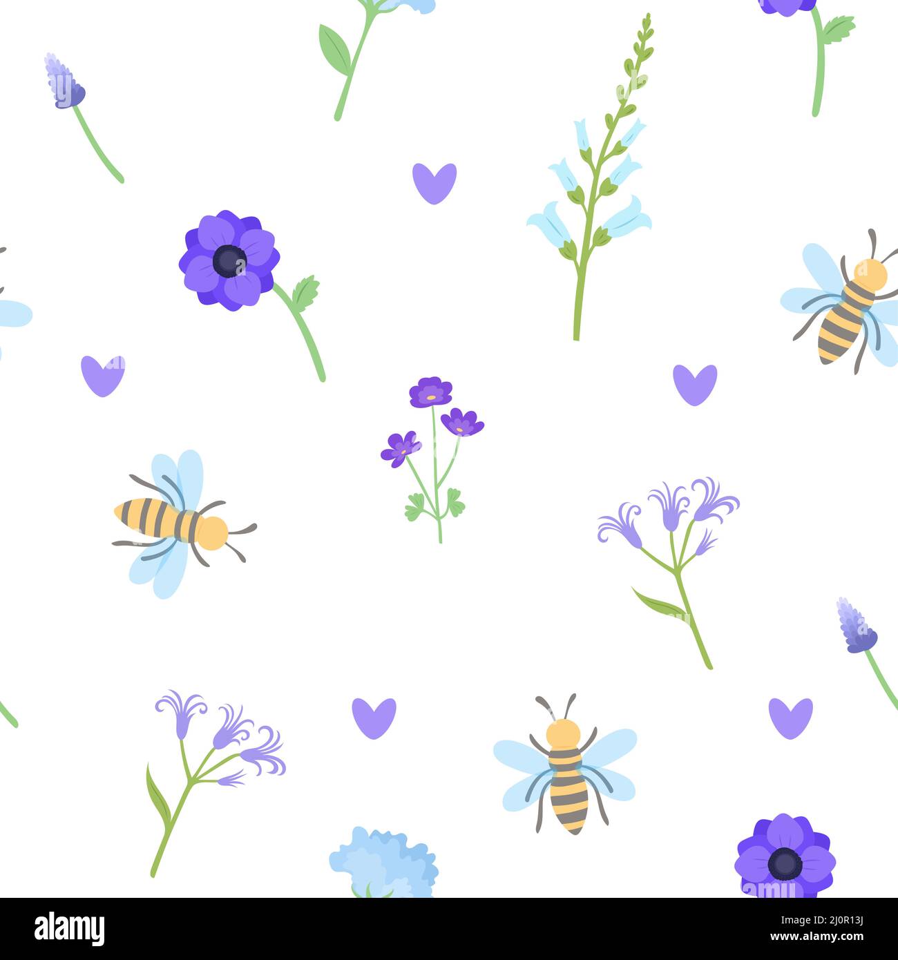 Spring seamless pattern with flowers and vector Stock Vector Image ...