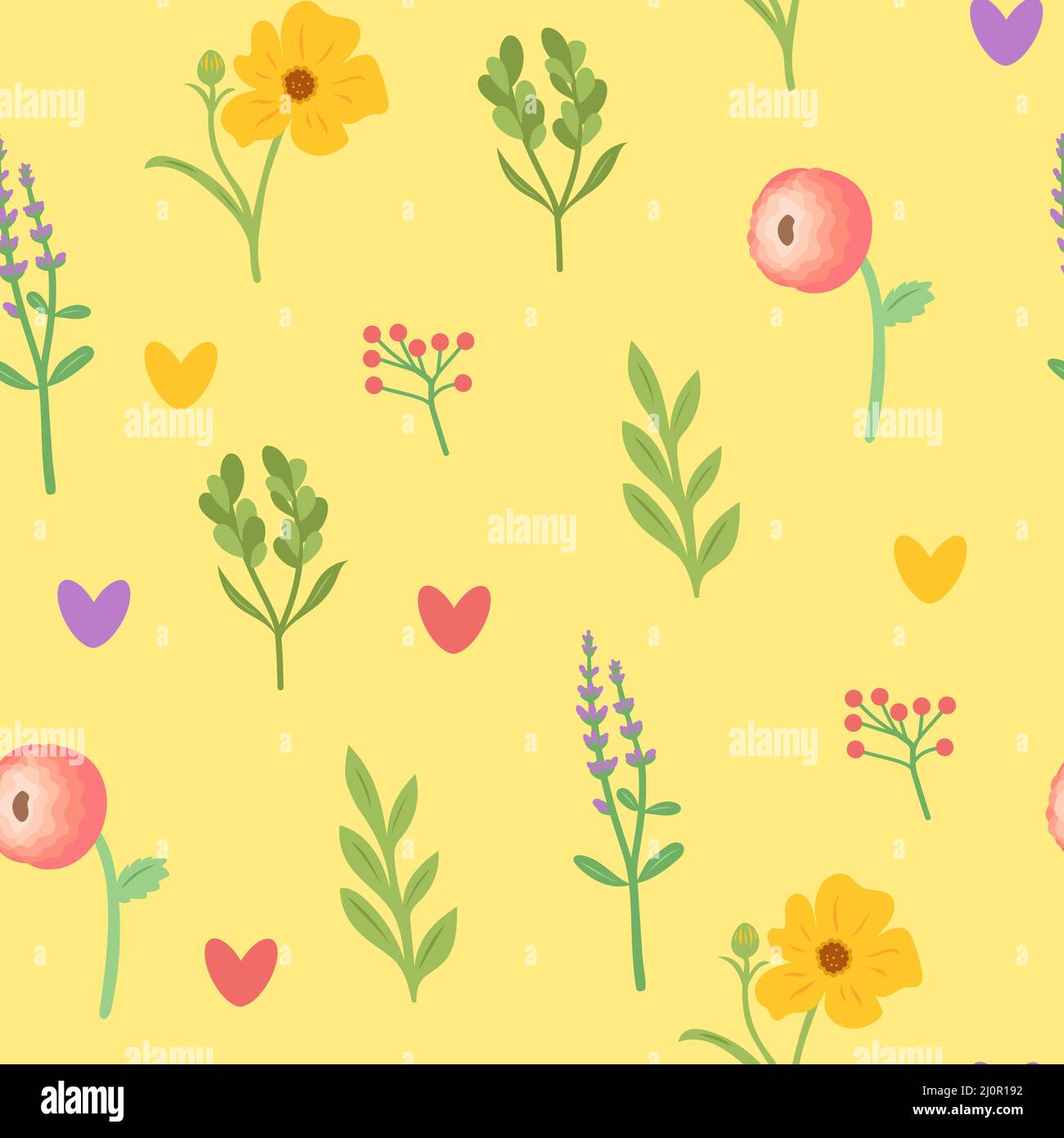 Spring seamless pattern with flowers and vector Stock Vector Image ...