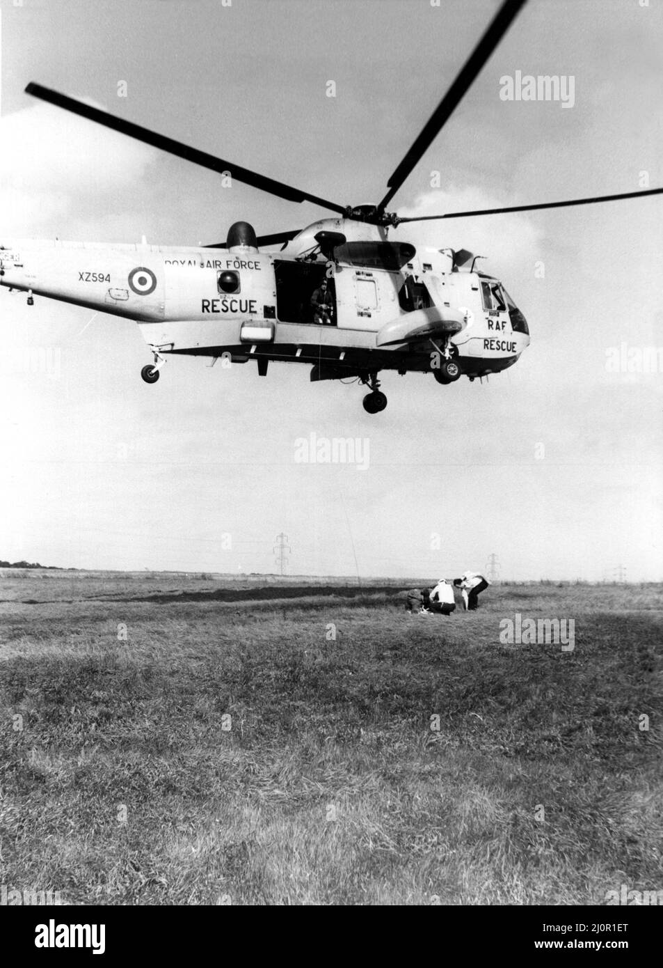 A RAF search and rescue Sea King helicopter from RAF Boulmer. August ...