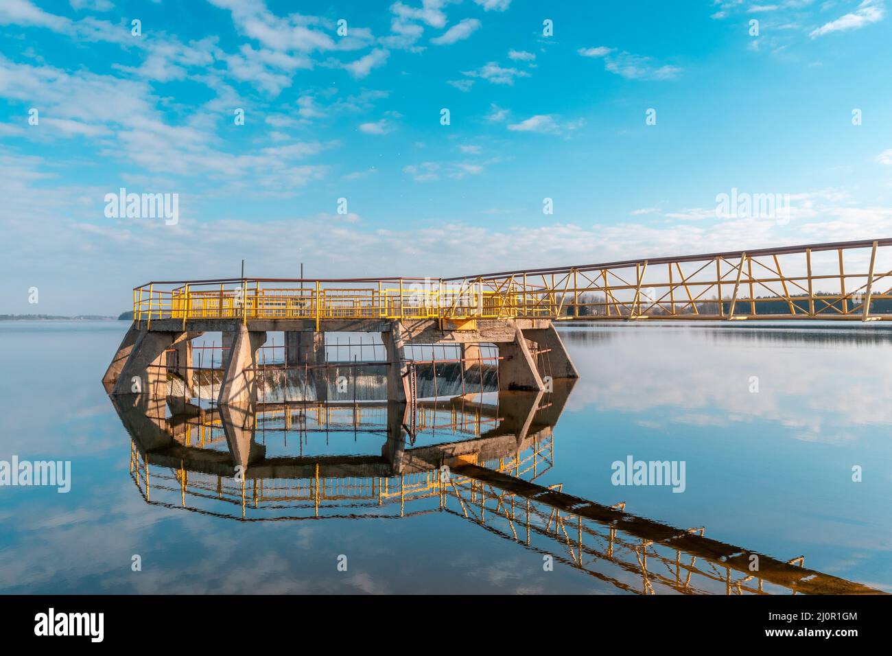 Picture of small dam on the river Stock Photo - Alamy